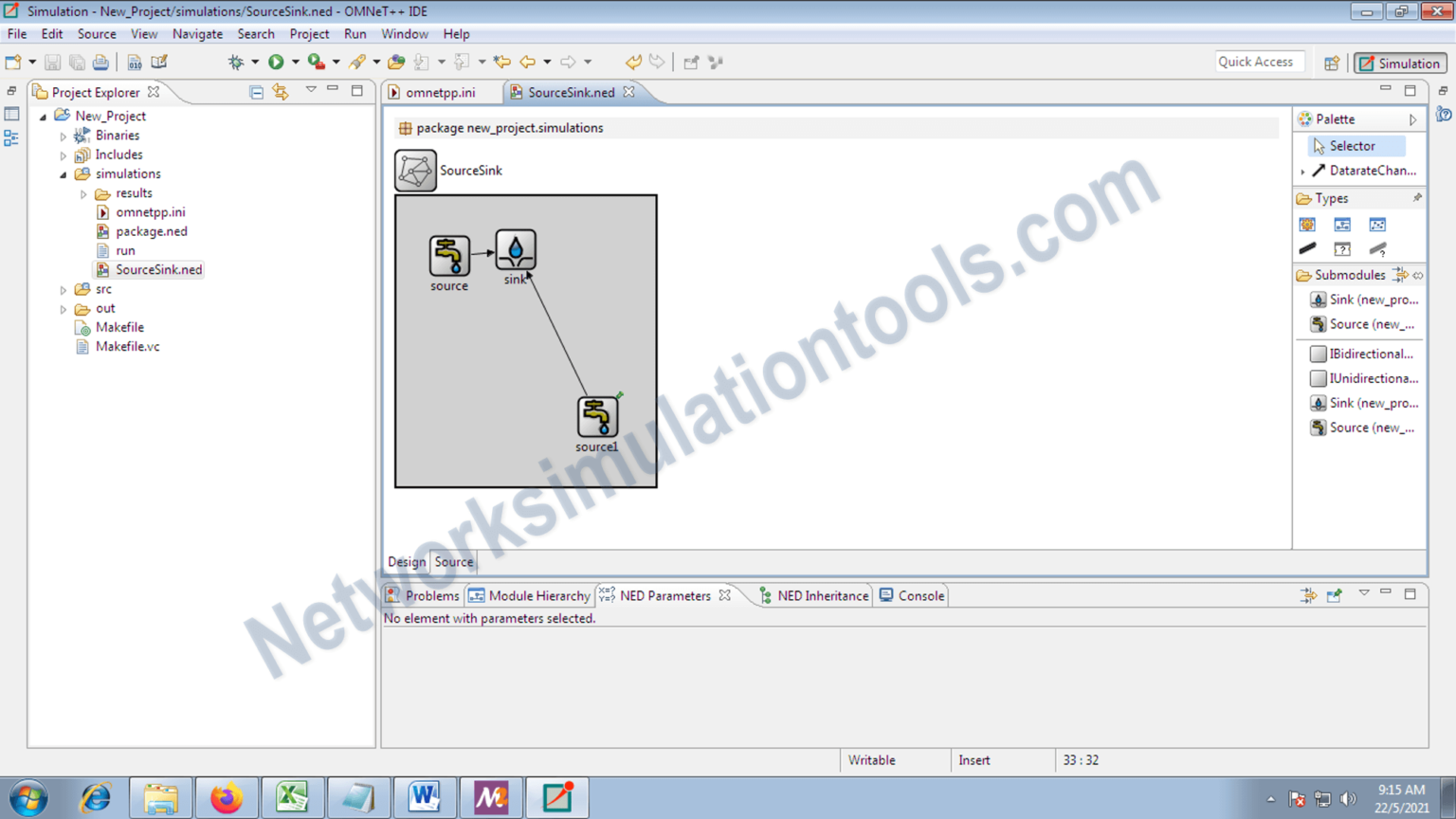 Create The Topology Source Node And Sink Network Simulation Tools Network Simulation Tools