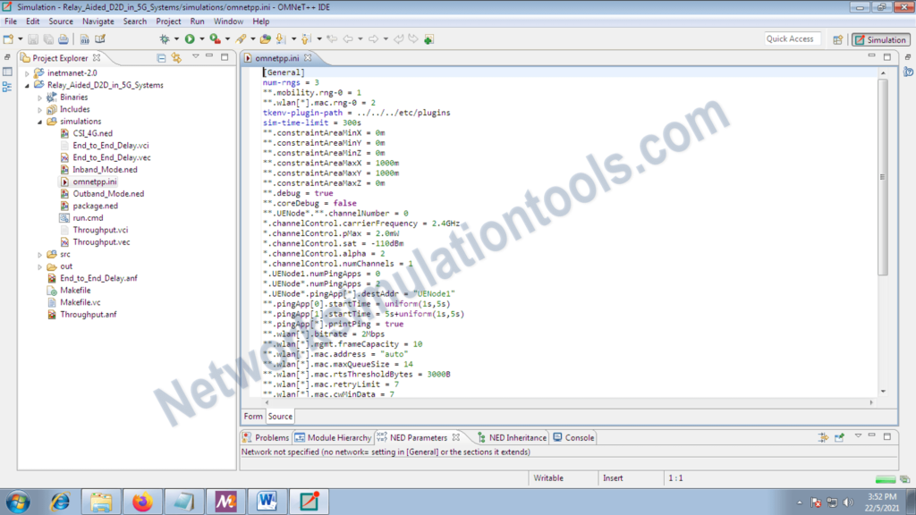 Main Configuration File Network Simulation Tools Network Simulation Tools