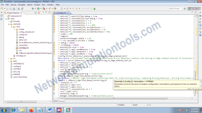 Main Configuration File Network Simulation Tools Network Simulation Tools