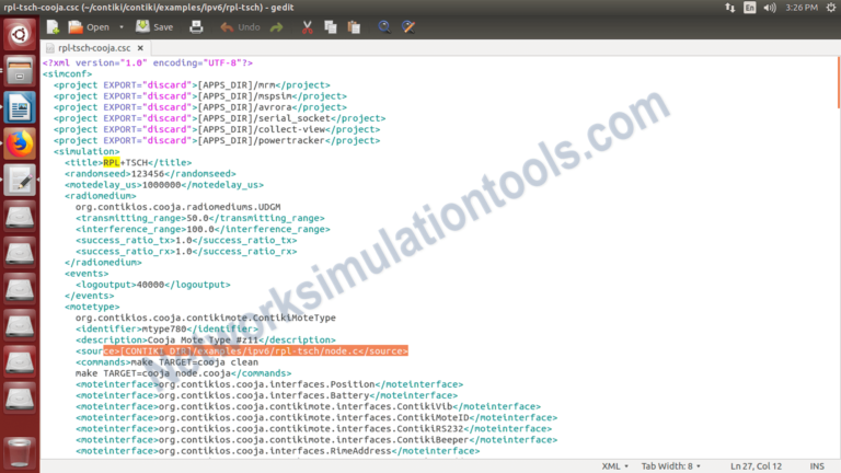 Code For Call The Rpl Configured Node In The Main Configuration File Network Simulation Tools