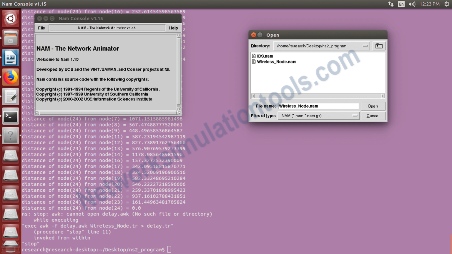 open the trace file | Network Simulation Tools | Network Simulation Tools