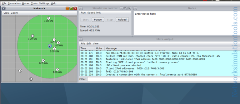 run Cooja simulator | Network Simulation Tools | Network Simulation Tools